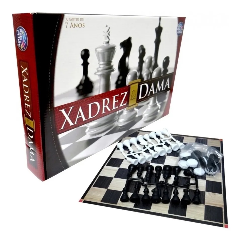 Jogo de Tabuleiro - Xadrez e Dama | Shopee Brasil