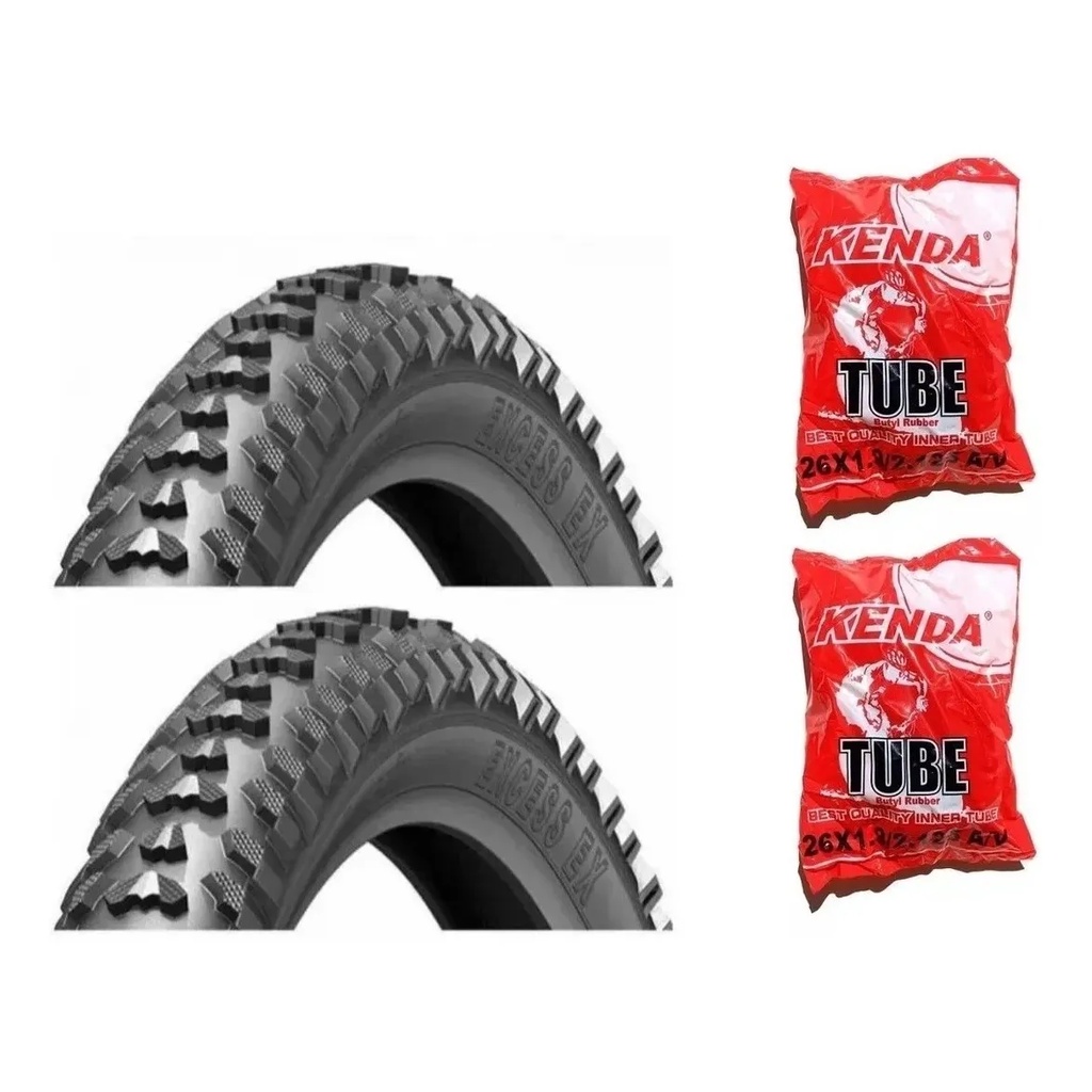 Par Pneus Bicicleta Mtb Levorin Excess Bike Aro 26 X 1.95 Cravo Balão ...