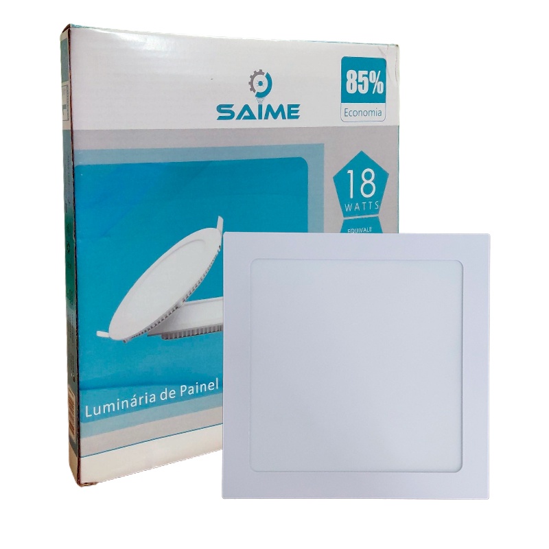 Kit 3 Luminária LED Embutir Quadrada 18W 6500K | Lâmpada | Shopee Brasil