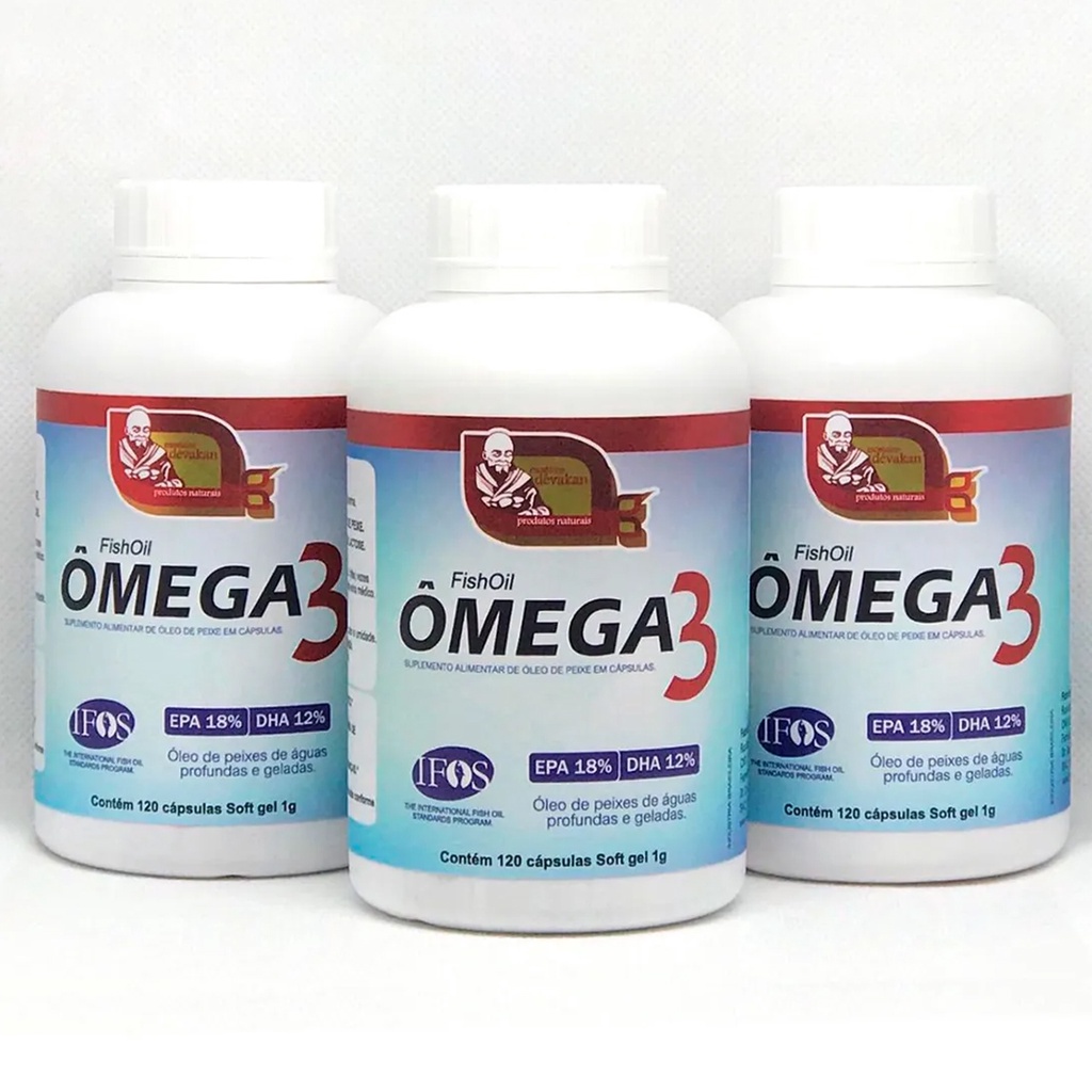 Ômega 3 - Kit Com 3 Frascos 120 Cápsulas 1g | Shopee Brasil