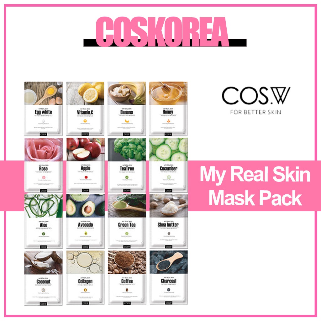 Máscara Cos.W/My Real Skin Pack/16 Tipos/23ml | Shopee Brasil