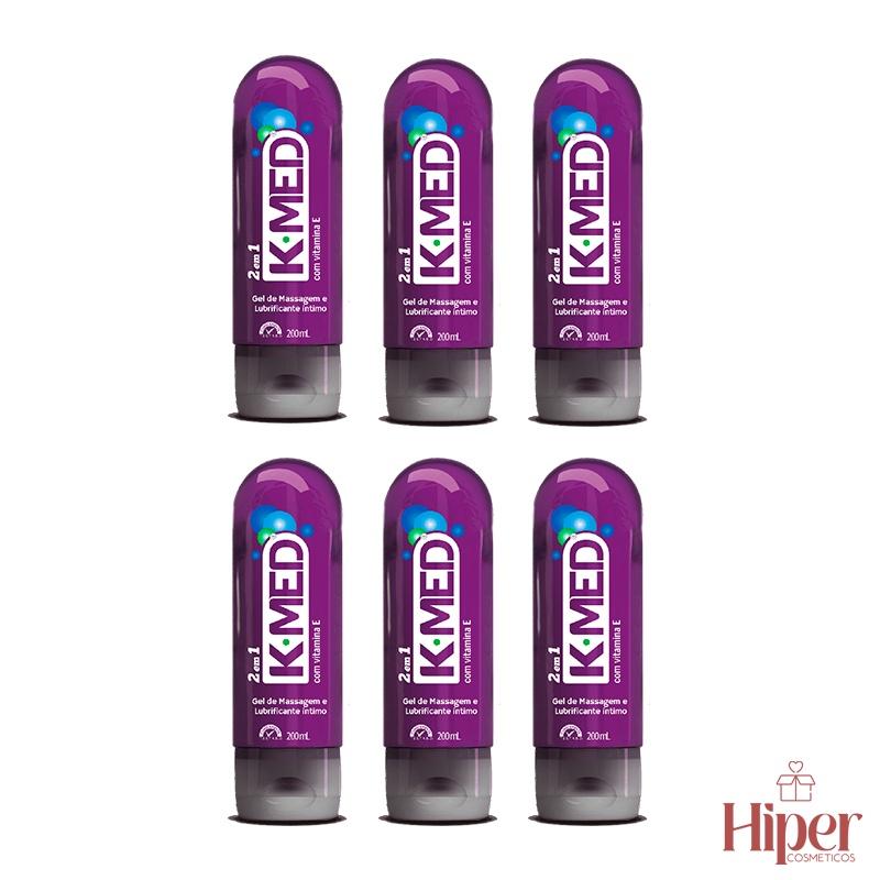 Kit 6un Kmed 2 em 1 Lubrificante Intimo Gel - 203g cada | Shopee Brasil