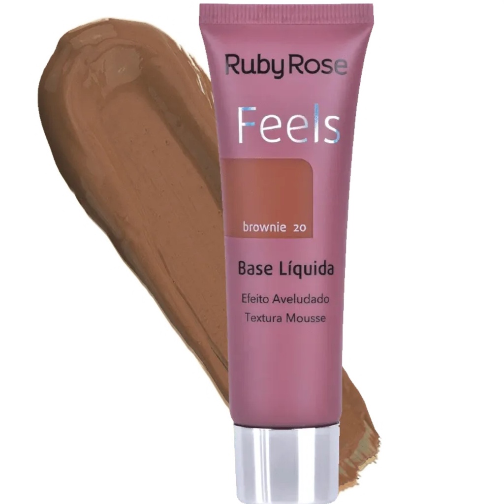 Base líquida feels Brownie 20 Ruby Rose Maquiagem Rosto | Shopee Brasil