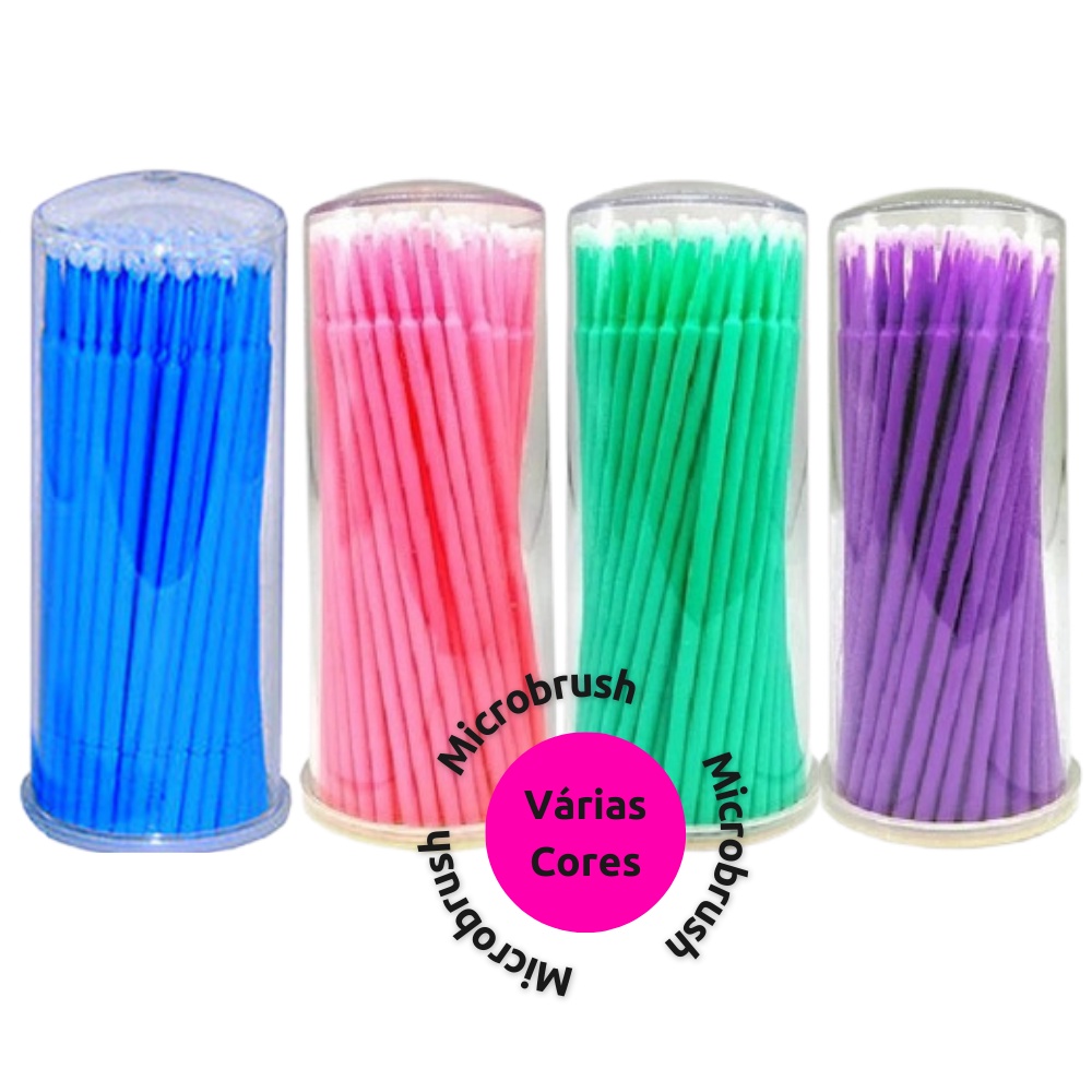 Kit 100 Microbrush Aplicador Para Cílios E Sobrancelhas | Shopee Brasil