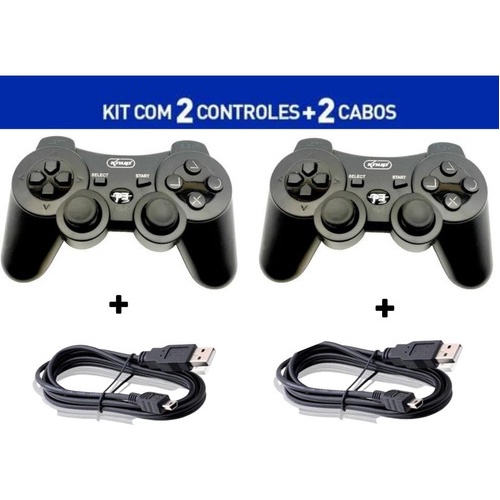 2 Controles Ps3 Playstation Sem Fio Knup + Cabo Carregador | Shopee Brasil