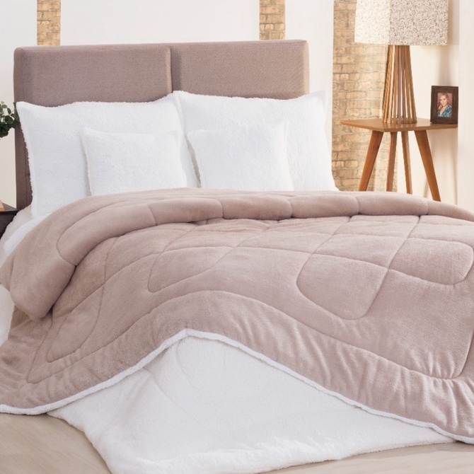 Coberdrom Edredom Casal Queen Marilak Sherpa 2,40m x 2,20m | Shopee Brasil