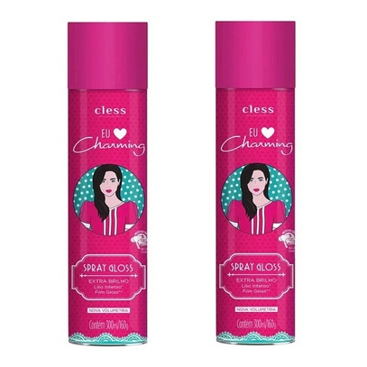 Kit Spray Gloss Cless Charming Extra Brilho Liso Intenso 300ml | Shopee ...