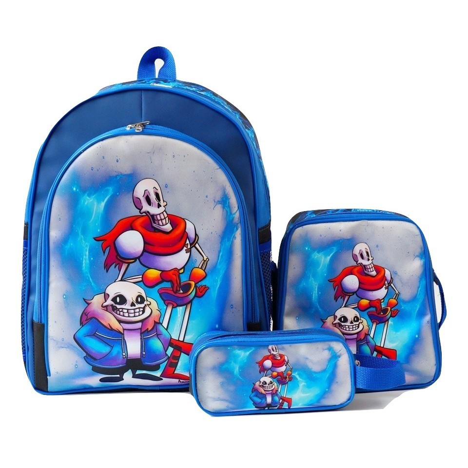 Mochila Undertale Sans E Papyrus Costas Lancheira Estojo Kit | Shopee ...
