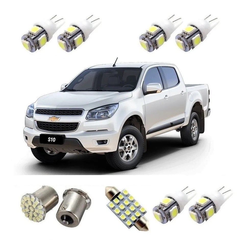 Kit Lâmpadas Led Chevrolet S10 Nova 2013 2014 2015 2016 2017 | Shopee ...
