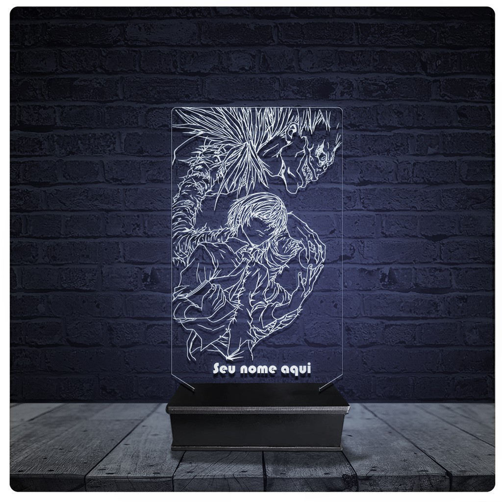 Luminária / abajur de acrílico, Luminárias Joinville / Mangá DEATH NOTE ...