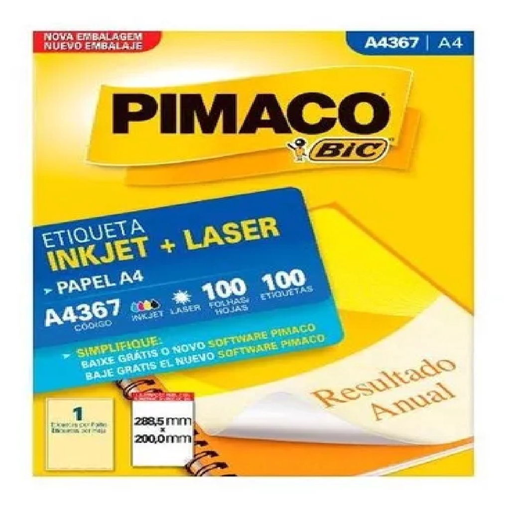 1389 - Etiqueta A4367 - com 100 Etiquetas - Pimaco 1291 - Código 1291 ...