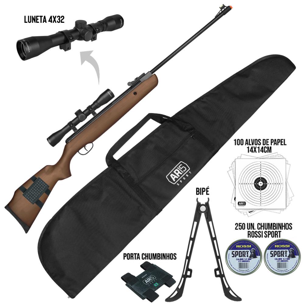 Carabina Crosman 5.5 Vantage Piston Nitro c/ Luneta 4x32 Vector Optics ...