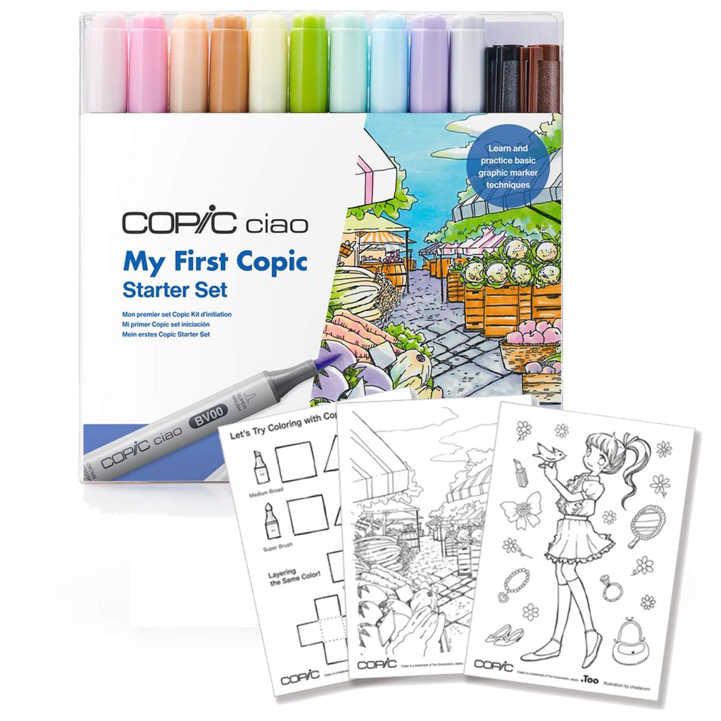 Kit Copic Ciao - My First Copic - Starter Set 12 Unidades | Shopee Brasil