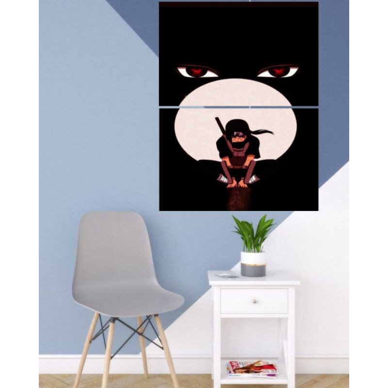 Quadro Duplo Itachi A4 MDF Naruto Akatsuki Sasuke A4 | Shopee Brasil