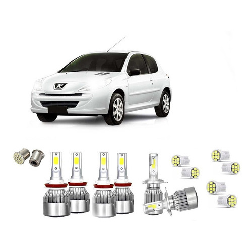 Kit Super Led Para Peugeot 207 Farol E Milha + Leds | Shopee Brasil