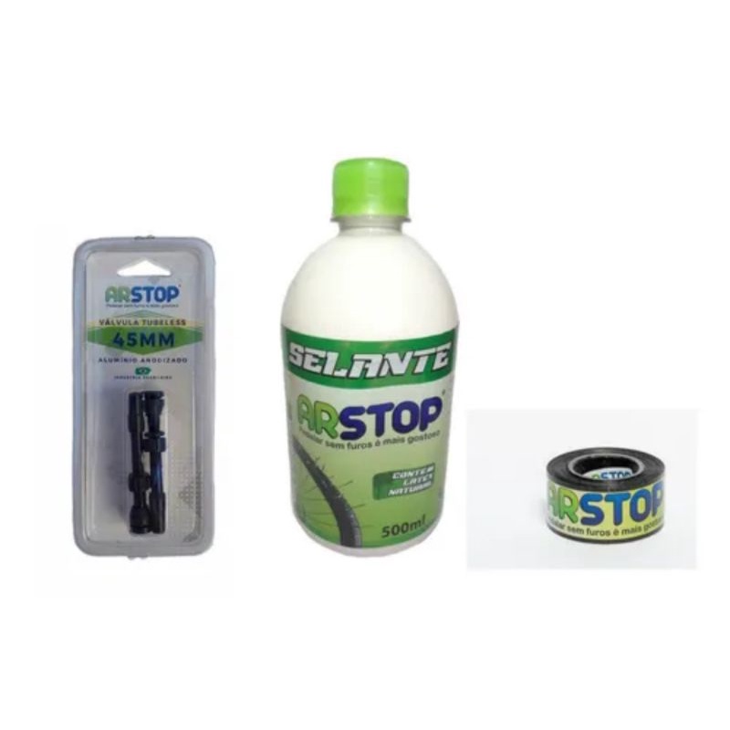 Kit Conversão Tubeless Arstop Bike - Selante - Fita de Aro - Par de Válvulas | Shopee Brasil