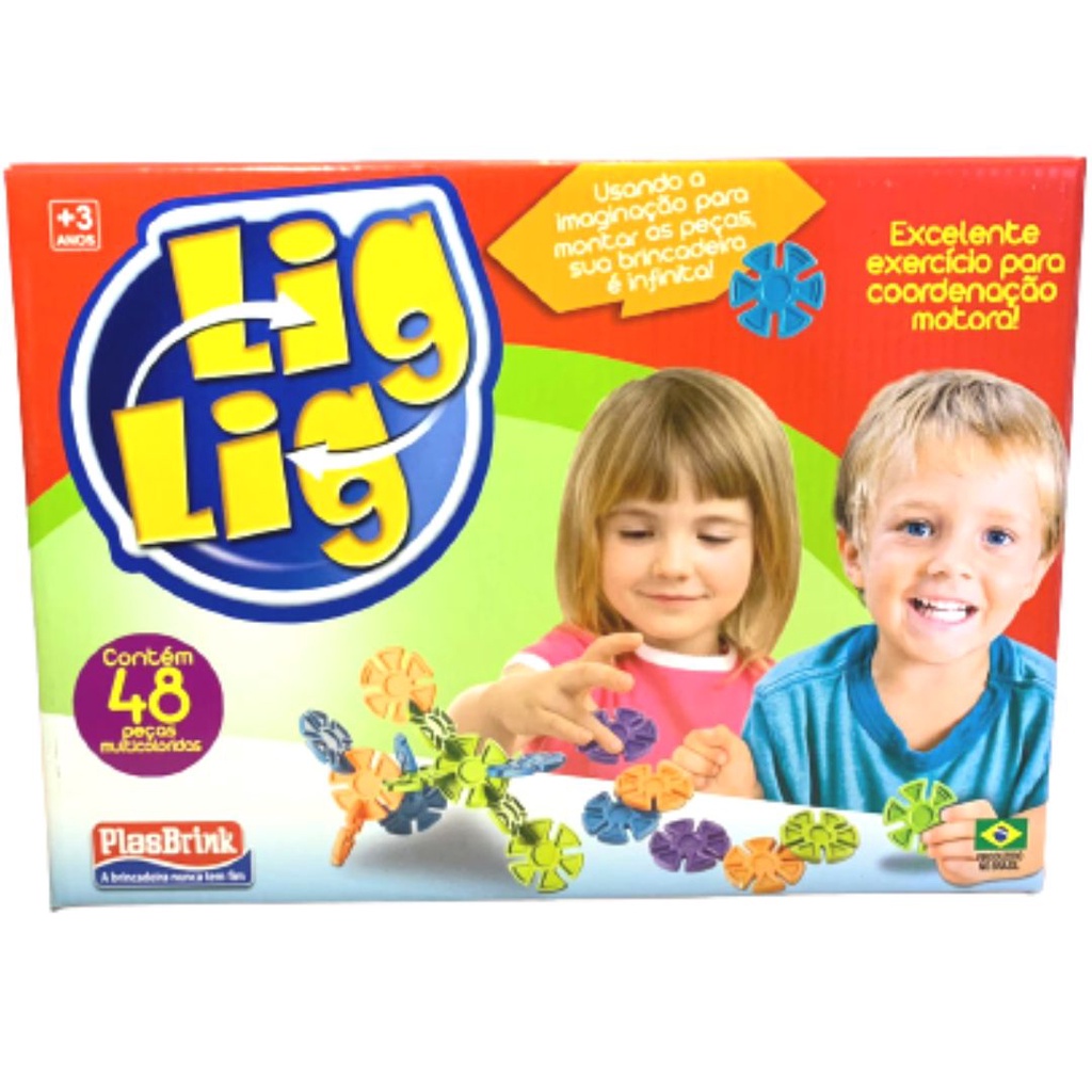 Brinquedo De Montar Lig Lig 48 Peças Didático Envio imediato - Oferta ...