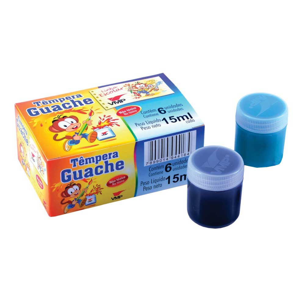 Tinta Guache VMP C/ 6 Cores 15ml Cada | VMP | Shopee Brasil