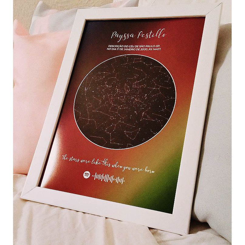 Mapa das Estrelas A4 em MDF | Shopee Brasil