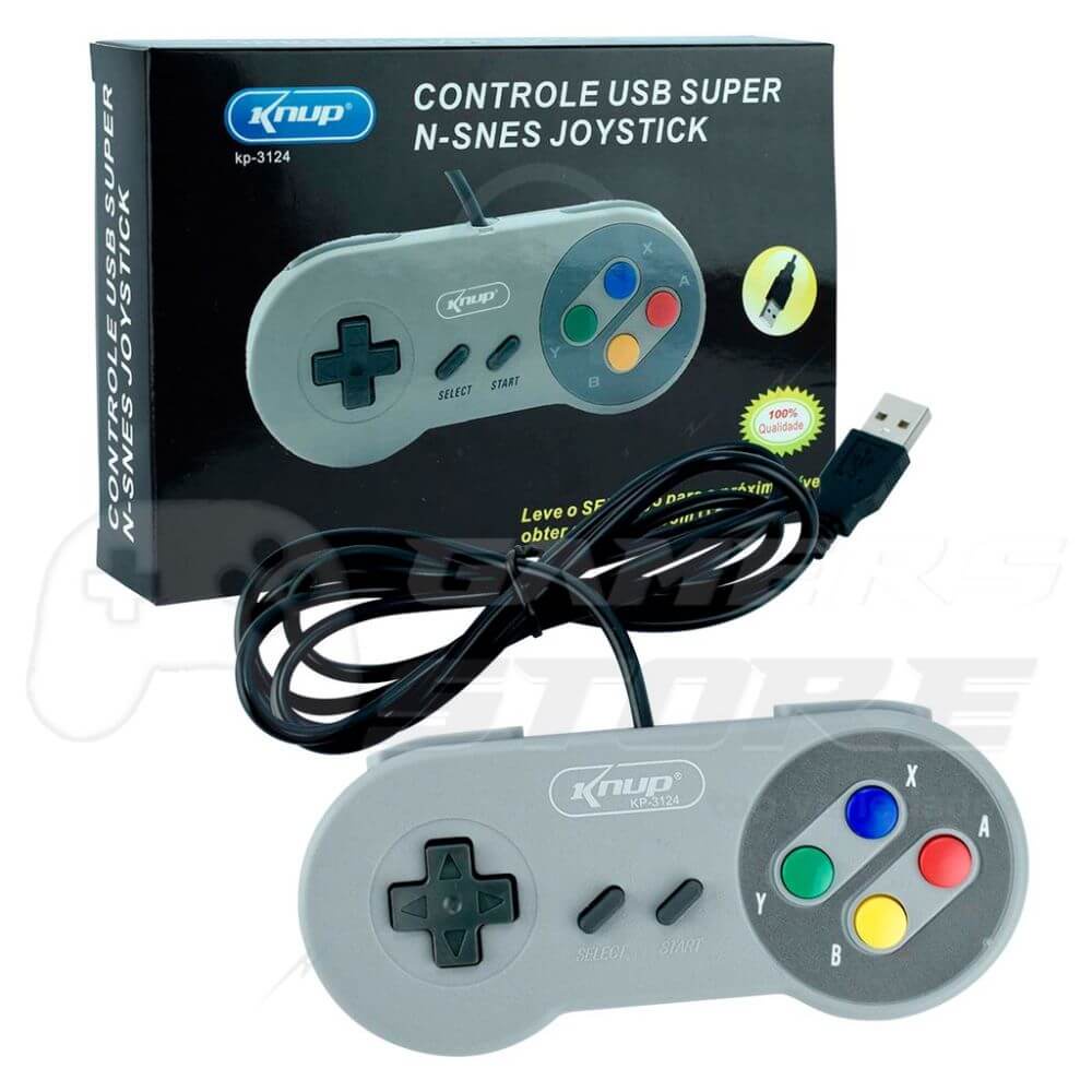 Controle Joystick USB Super SNES para PC - KP-3124 Knup | Shopee Brasil