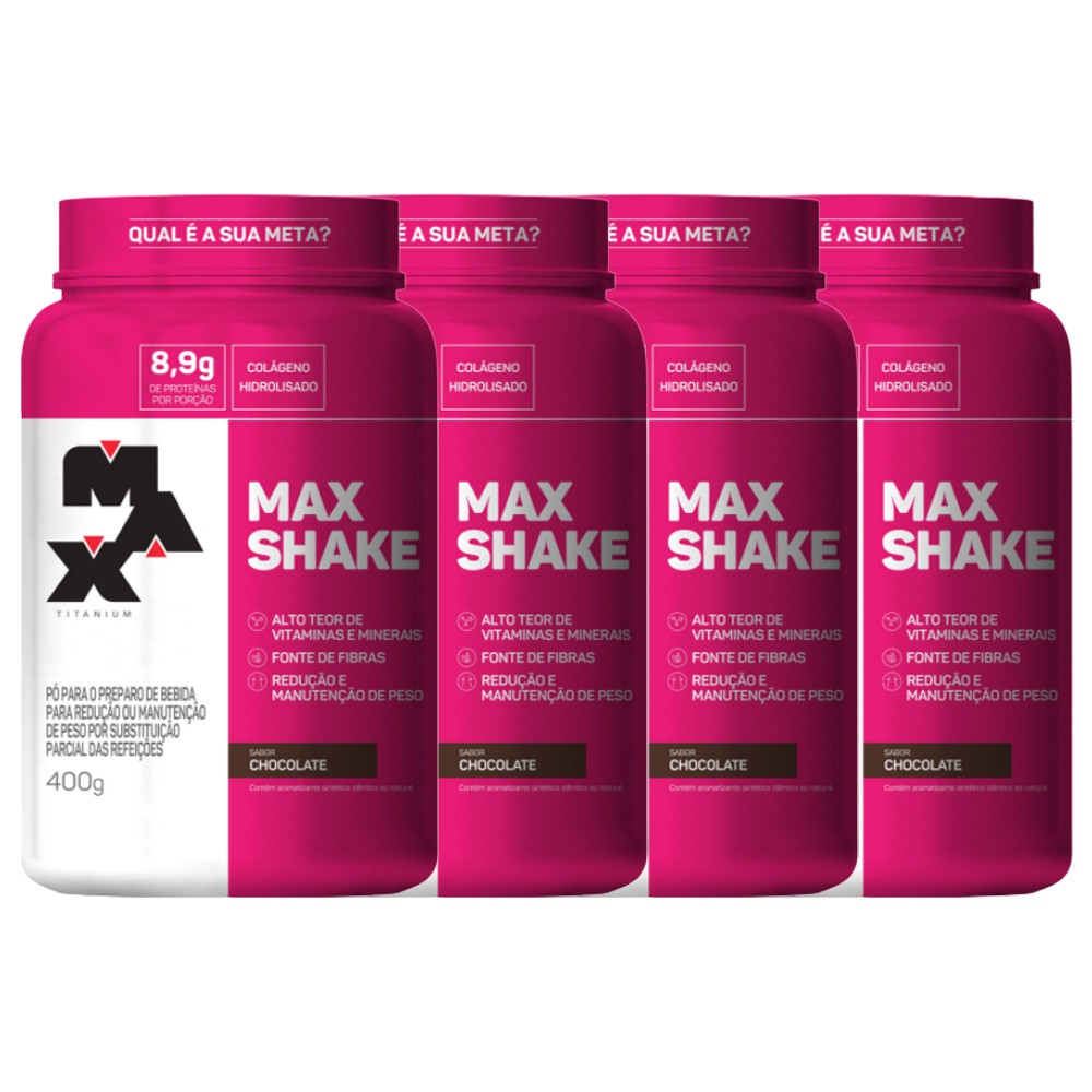 Kit 4 Max Shake 400g - Max Titanium | Shopee Brasil
