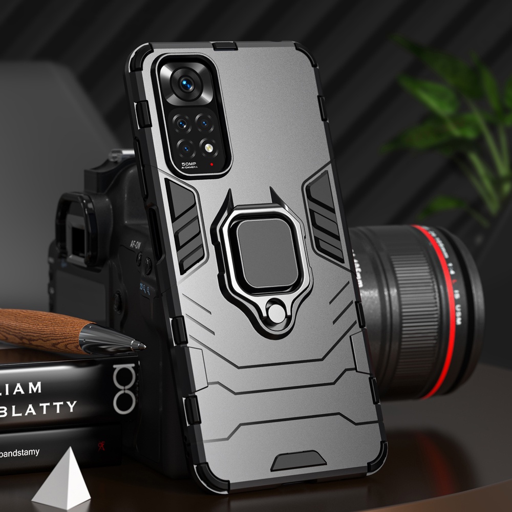 Capa Armadura Resistente Com Anel De Metal Anti-Impacto Para Redmi Note 11S 10 11 Pro 5G Global ...