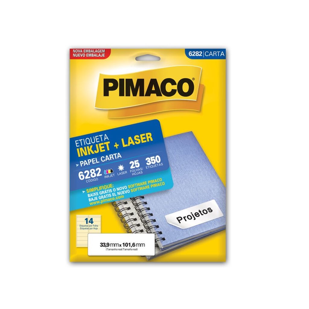 Etiqueta Adesiva 6282 33,9x101,6mm Branca Pimaco | Shopee Brasil