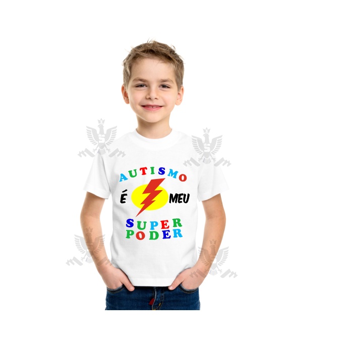 camisa camiseta autismo é meu super poder infantil campanha | Shopee Brasil