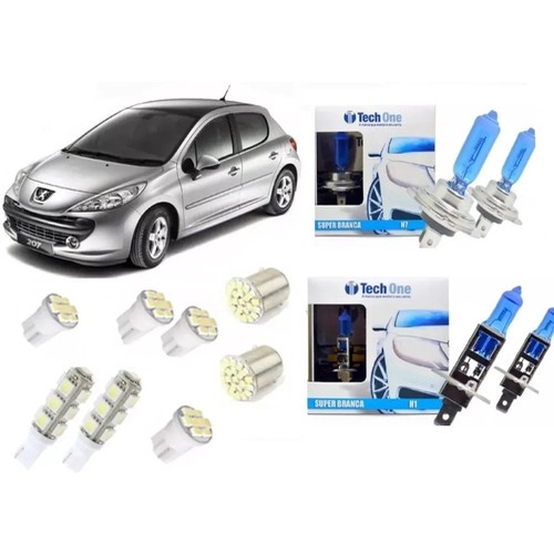Kit Lampadas Led Peugeot 206 207 + Super Brancas Techone - Escorrega o ...