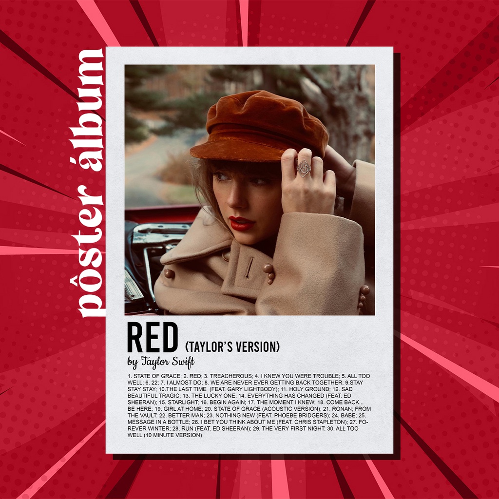 Pôster Álbum Red (Taylor's Version) - Taylor Swift | Shopee Brasil