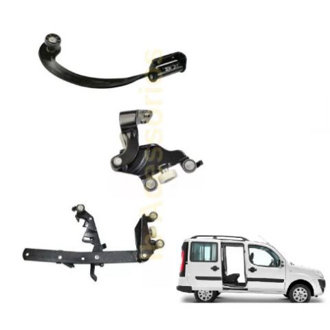 Kit 3 Peças Carrinho Guia Roldana Porta Corrediça Lado Direito ...
