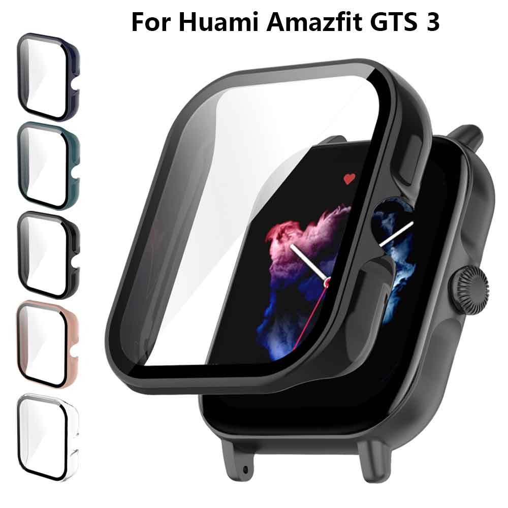 Capa Protetora Para PC + Vidro Temperado Huami Amazfit GTS 3 Smartwatch ...