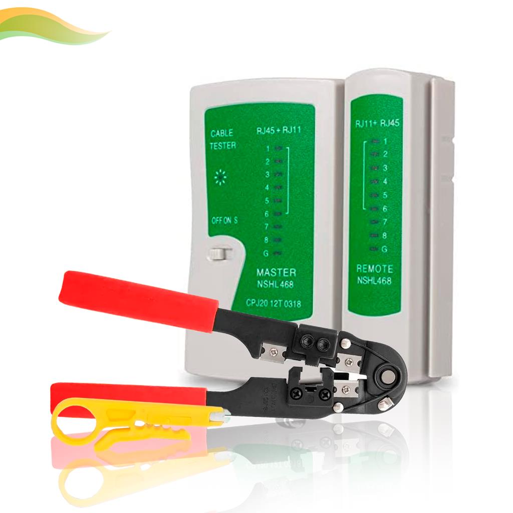 Testador Rj45 Testador De Cabos Rede + Alicate Crimpar Rj45 | Shopee Brasil