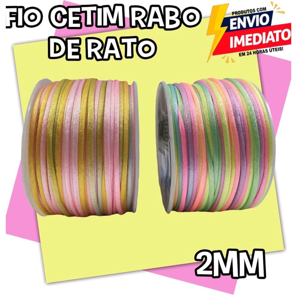 Fio de cetim tie dye 100m 2mm e 1,5mm | Shopee Brasil