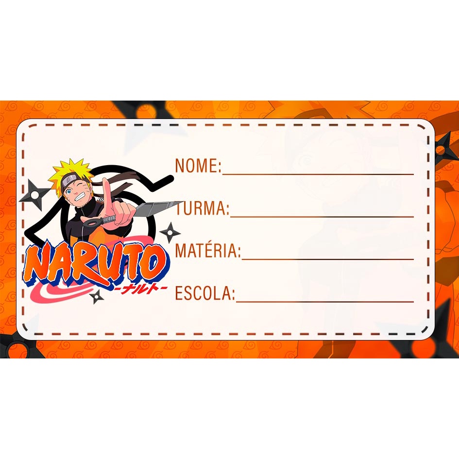 20 Etiquetas Escolar Naruto / volta as aulas | Shopee Brasil