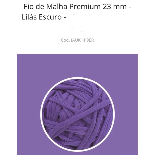 Fio Kiki lilas escuro 274 gramas 23mm | Shopee Brasil