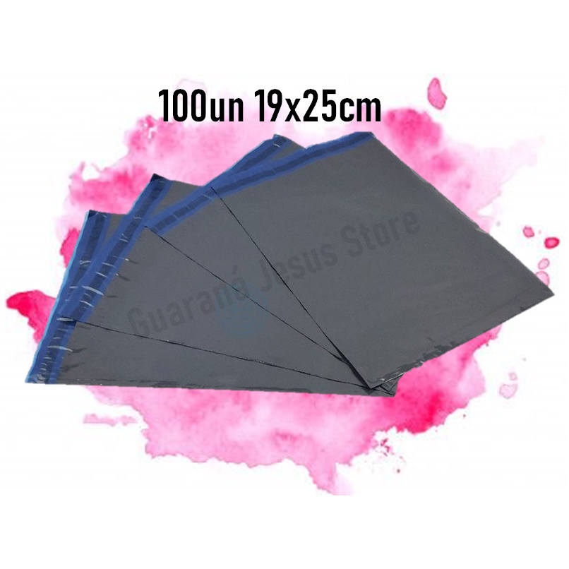 Kit 100 Envelopes 19x25 Segurança Cinza Embalagem para Envio Com Aba ...