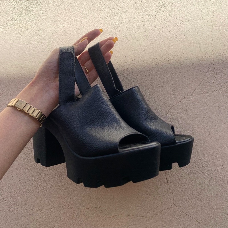 Salto plataforma Satinato | Shopee Brasil