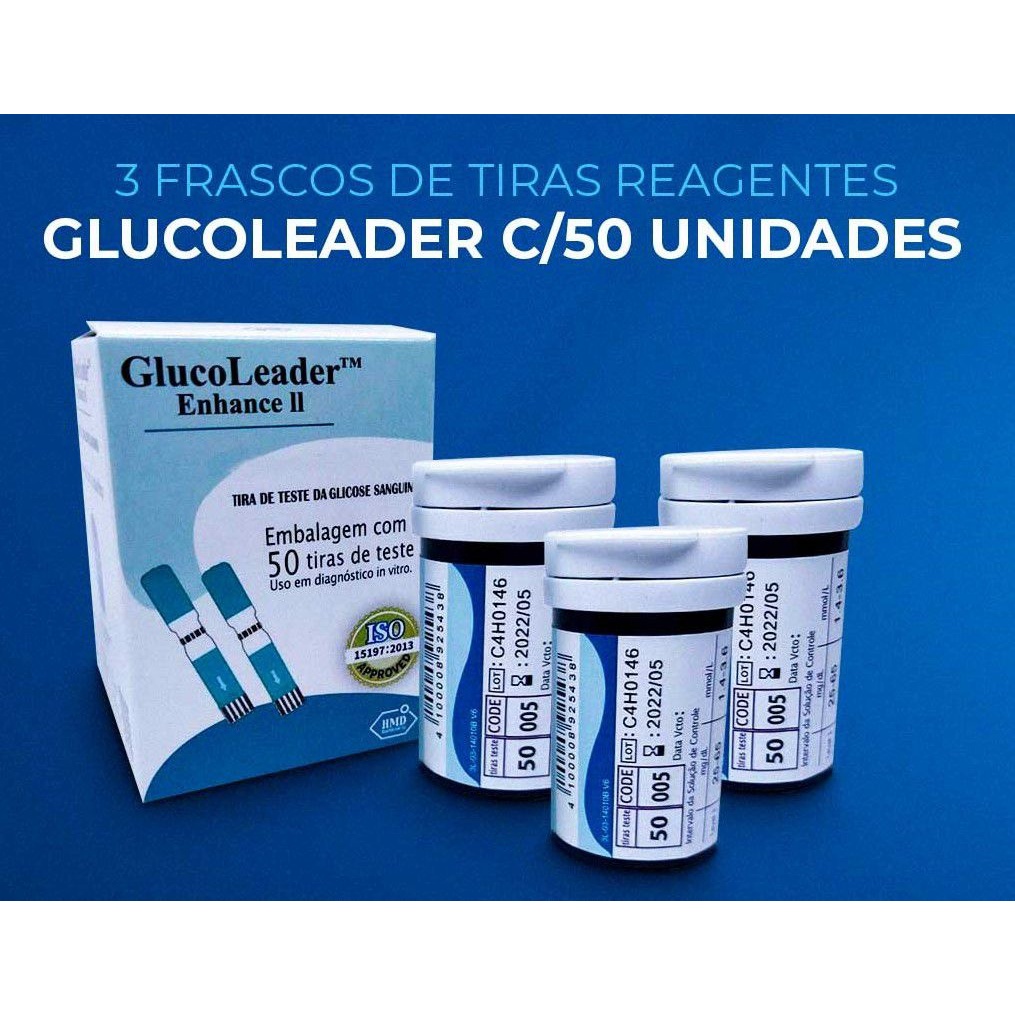 150 Tiras Reagentes Fitas Glucoleader Enhance | Shopee Brasil