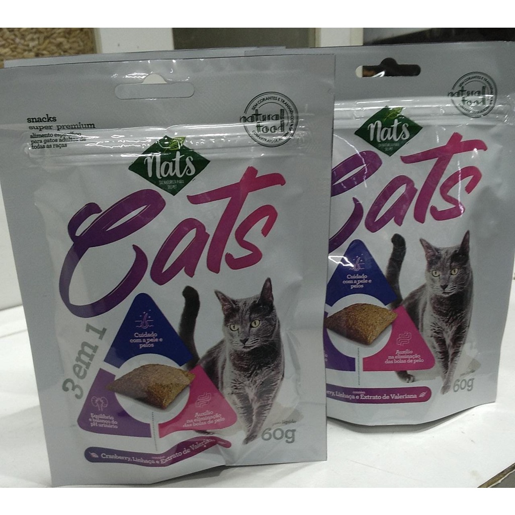 Snack Cats 3 em 1 para Gatos 60g | Shopee Brasil