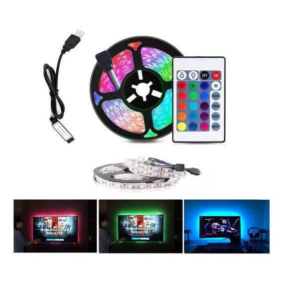 FITA LED RGB 3825 + Fonte + Controle IP65 DECORAÇÃO INTERNA CASA ...