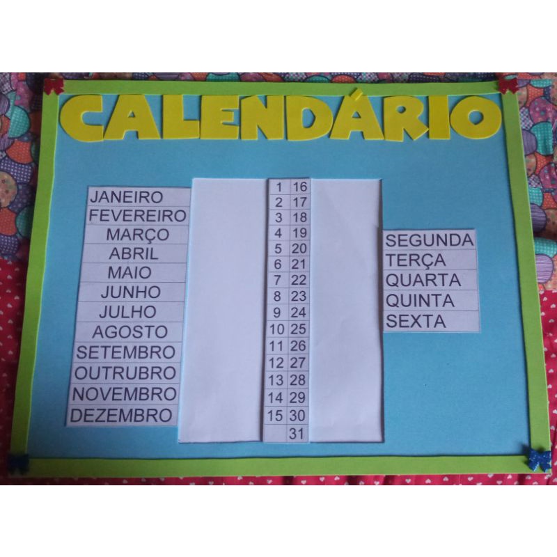 Painel Pedagógico Calendário simples | Shopee Brasil