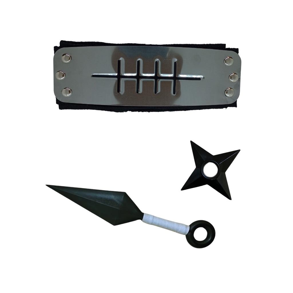 Kit Pain Kunai + Shuriken + Bandana Aldeia da Chuva Renegada | Shopee ...
