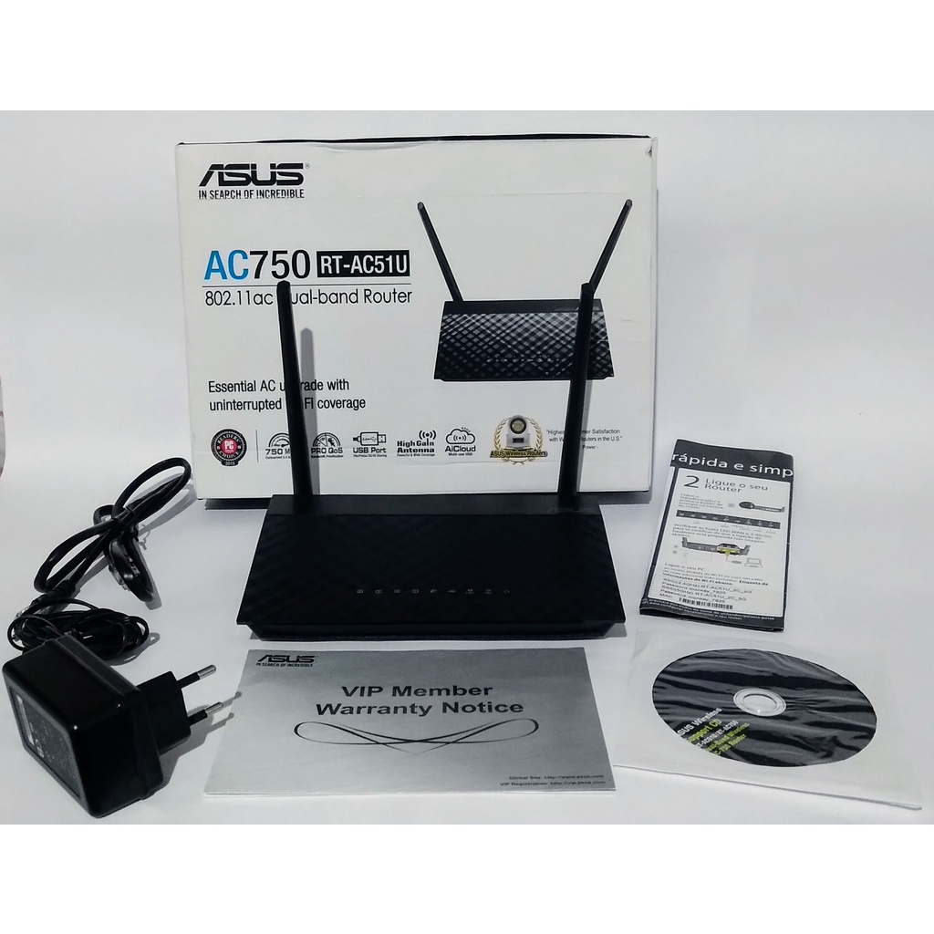 ROTEADOR ASUS AC750 DUAL BAND 750mbps RT-AC51U | Shopee Brasil
