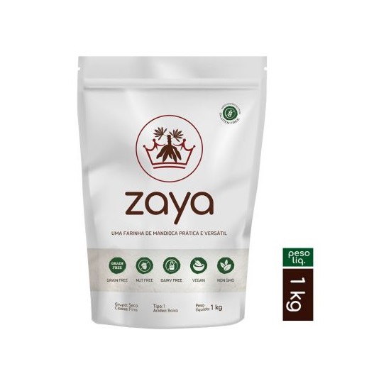 Farinha Zaya 1Kg - Farinha de mandioca Sem Glúten, Não Transgênica, Vegana, Zero Lactose Zaya ...