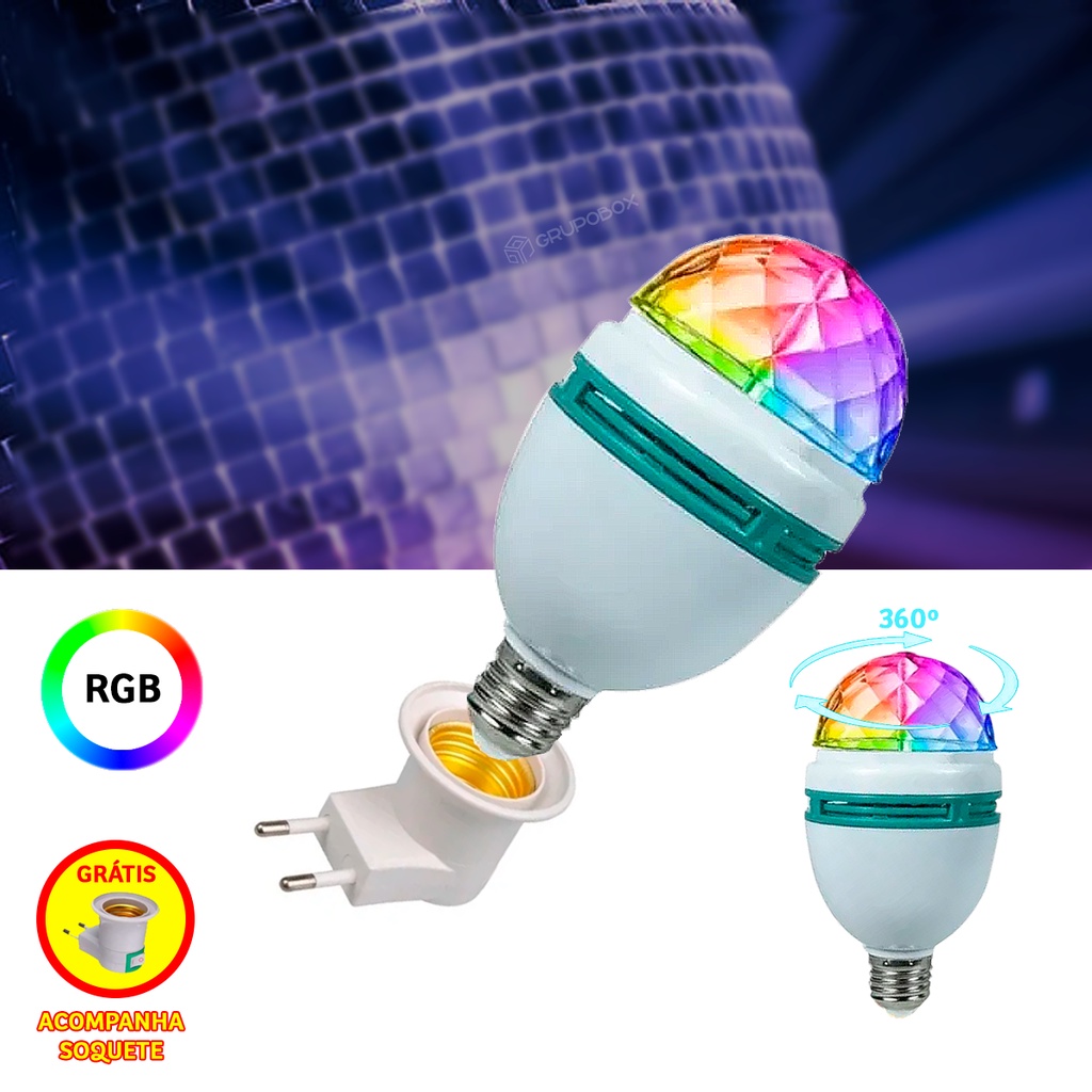 Lampada Led Globo Colorido Giratorio Para Festa Discoteca Dj | Shopee ...