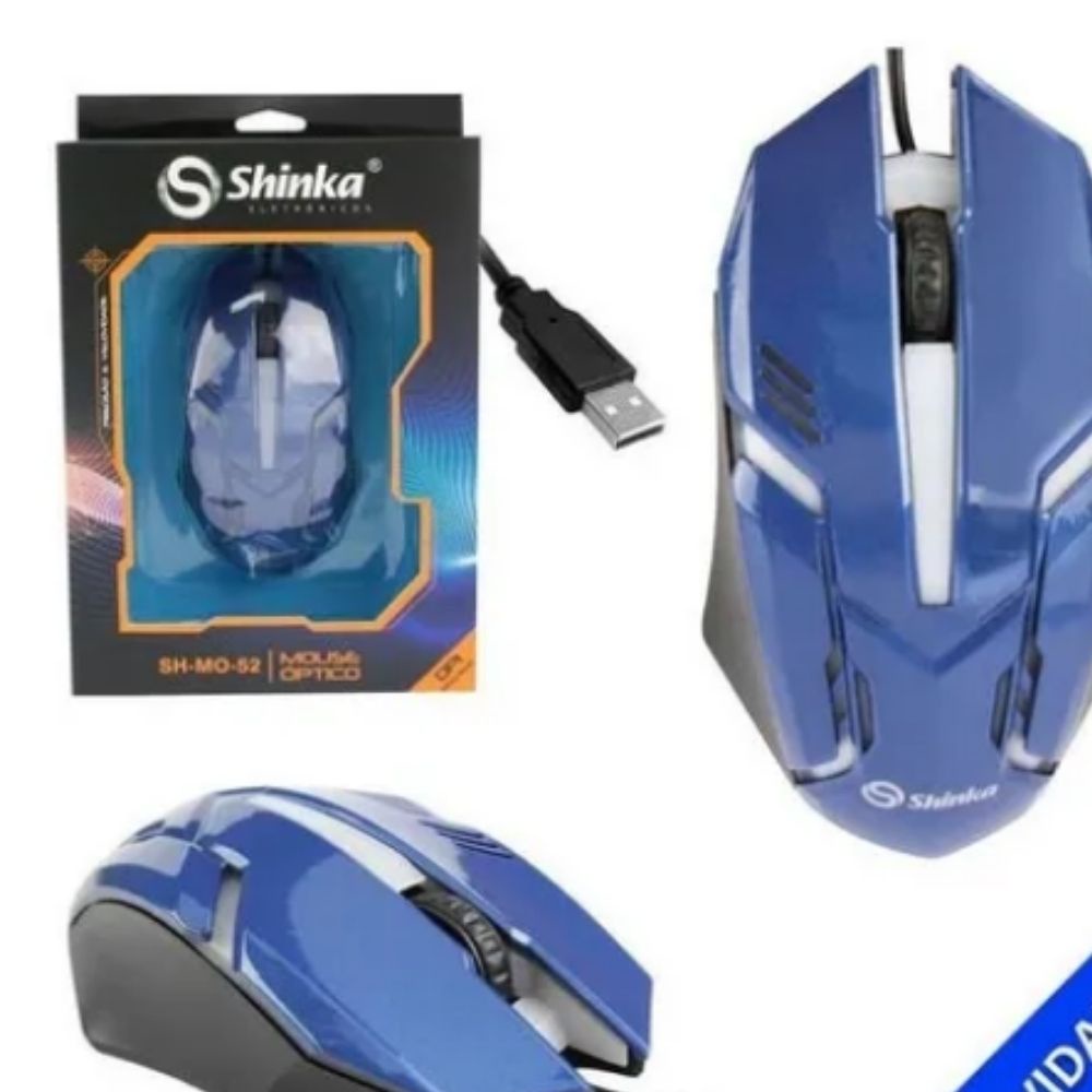Mouse Gamer Optico 1600 Dpi Preto Shinka Sh-mo-52 Azul | Shopee Brasil