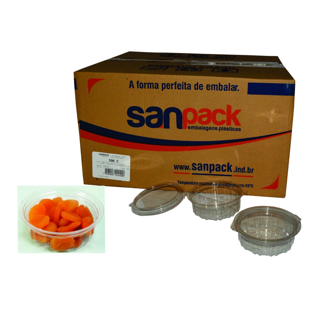 200 Pote Redondo C/Tampa Articulada 250ml Sanpack S-95 (1cx) | Shopee ...