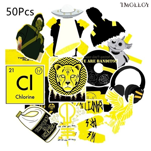 [T] 50Pcs/Set Twenty One Pilots Stickers American Band Waterproof ...