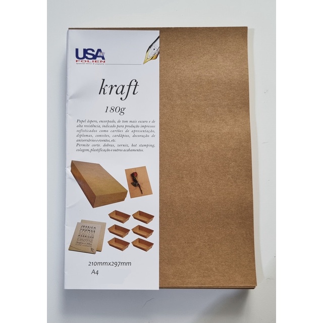 Papel Kraft Liso A4 210X297 180G 10Fls | Shopee Brasil